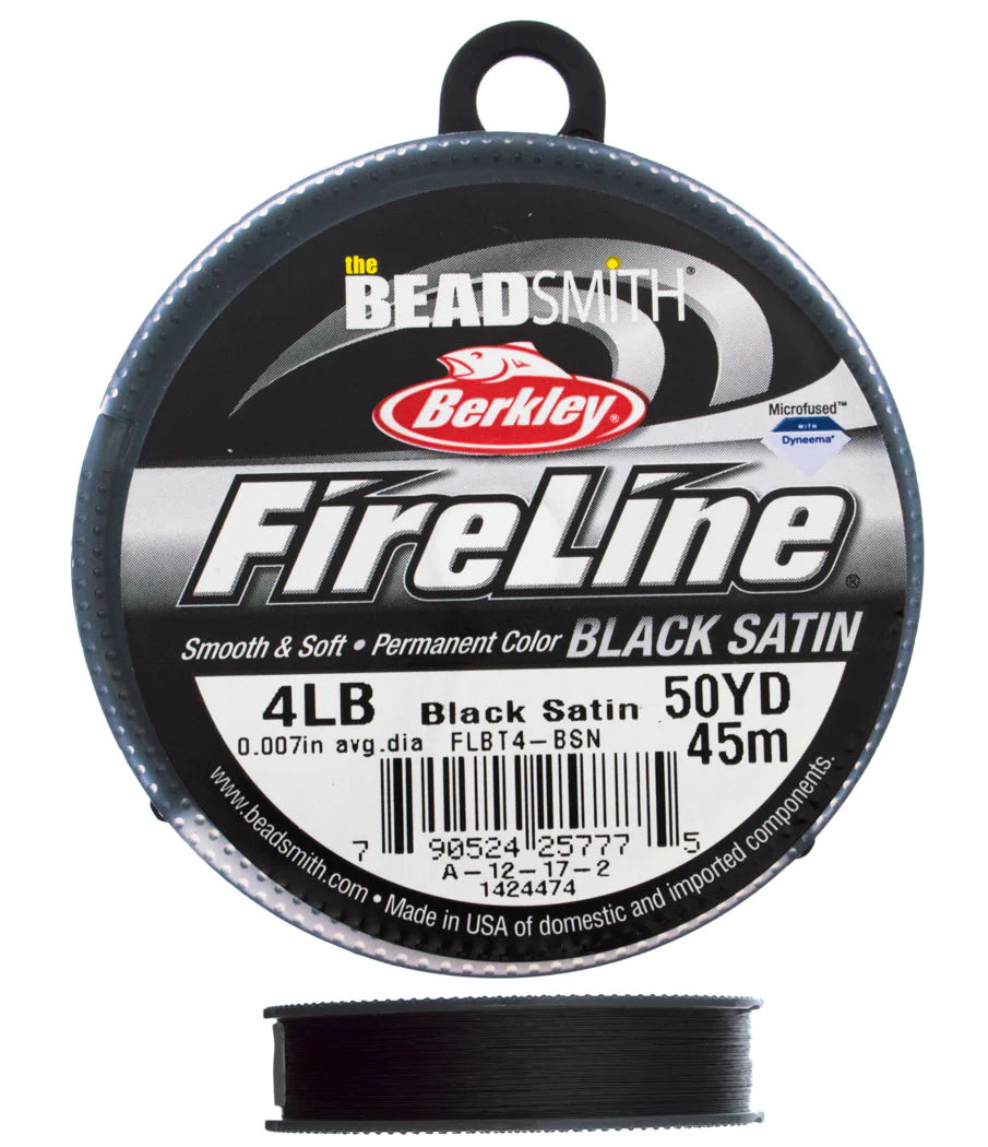 4lb Fireline Braided Beading Thread - BLACK SATIN – Jewellery and Craft ...